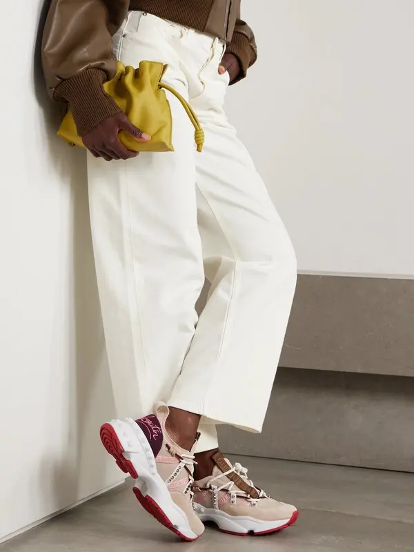 CHRISTIAN LOUBOUTIN Trailnrun Studded Sneakers - Neutrals
