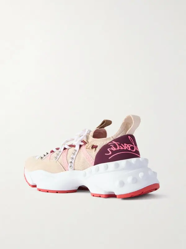 CHRISTIAN LOUBOUTIN Trailnrun Studded Sneakers - Neutrals