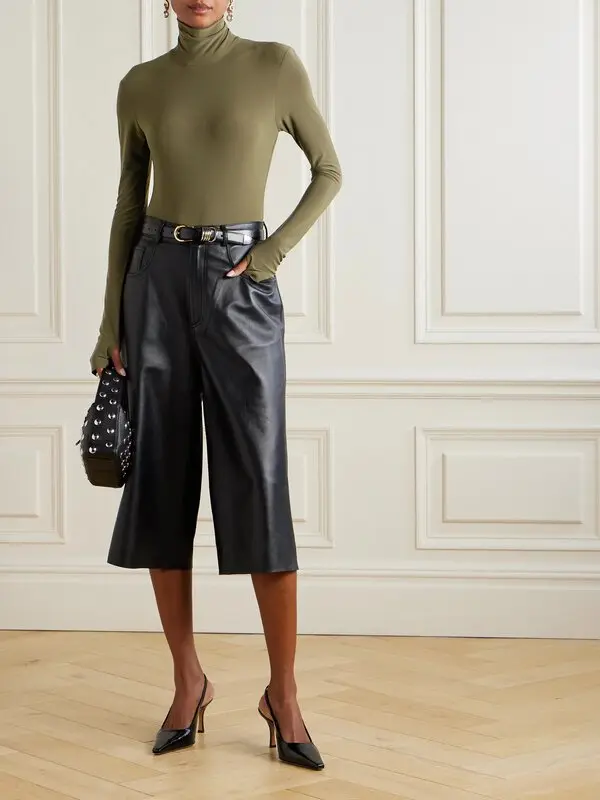 Norma Kamali Stretch-jersey Turtleneck Bodysuit - Brown