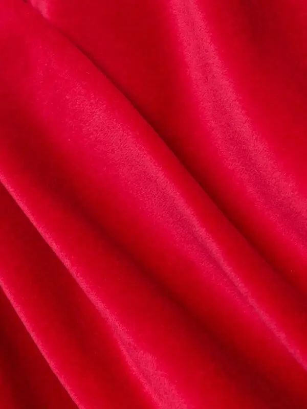 Tove Izel Stretch-cotton And Modal-blend Velvet Bandeau Top - Red