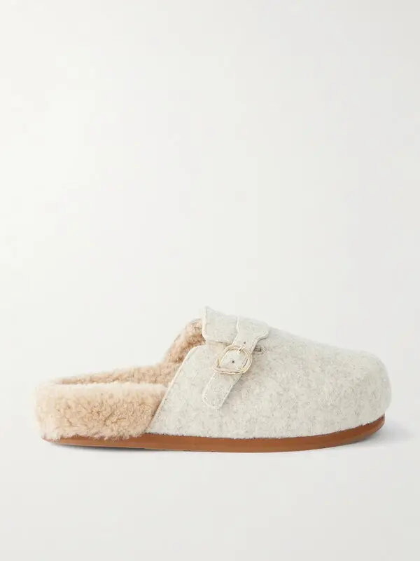ANCIENT GREEK SANDALS Vasilitsa Shearling-lined Felt Slippers