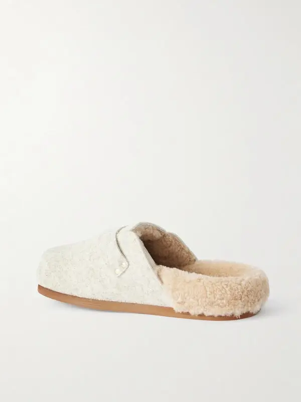 ANCIENT GREEK SANDALS Vasilitsa Shearling-lined Felt Slippers