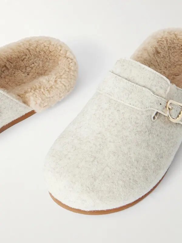 ANCIENT GREEK SANDALS Vasilitsa Shearling-lined Felt Slippers