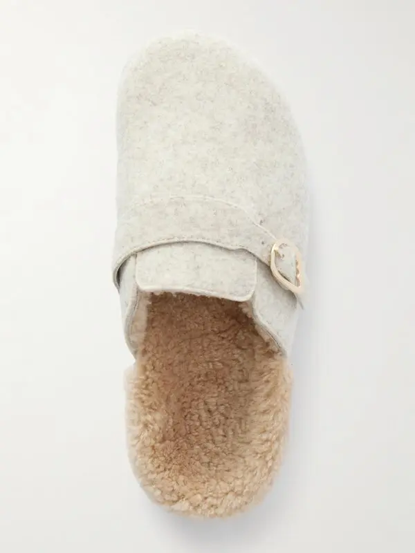 ANCIENT GREEK SANDALS Vasilitsa Shearling-lined Felt Slippers