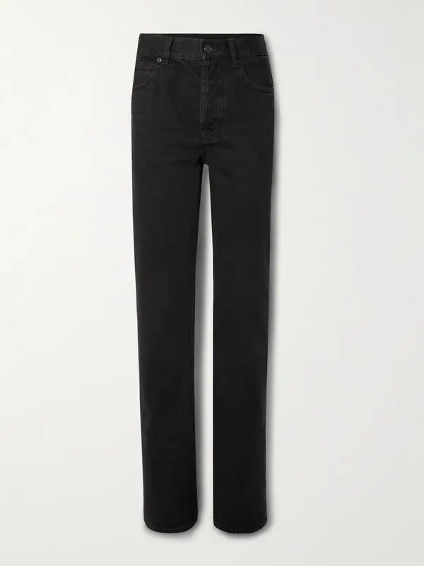 Saint Laurent Nico Mid-rise Straight-leg Jeans - Black