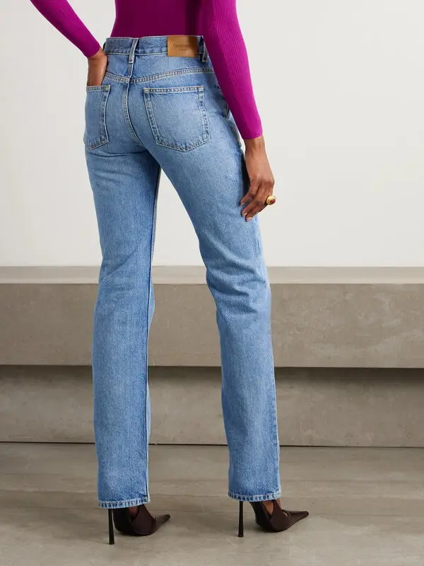 Saint Laurent Nico Mid-rise Straight-leg Jeans - Blue
