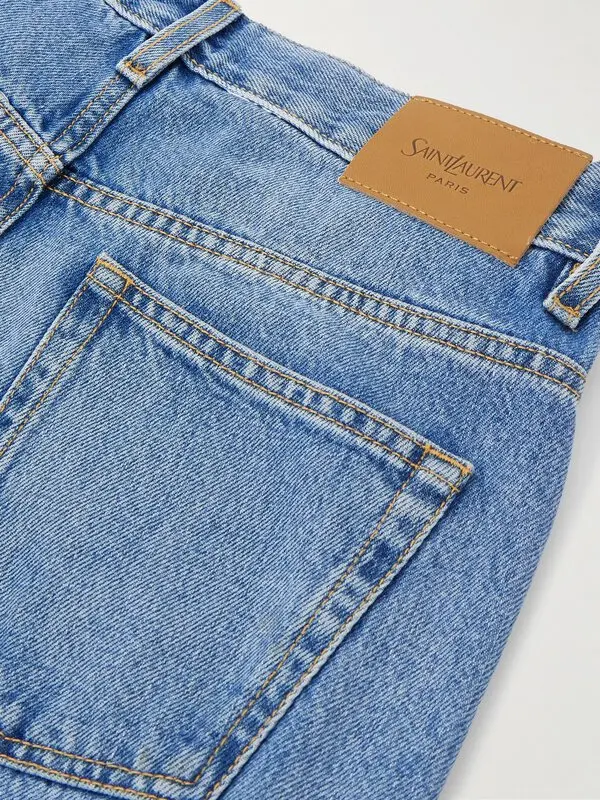 Saint Laurent Nico Mid-rise Straight-leg Jeans - Blue