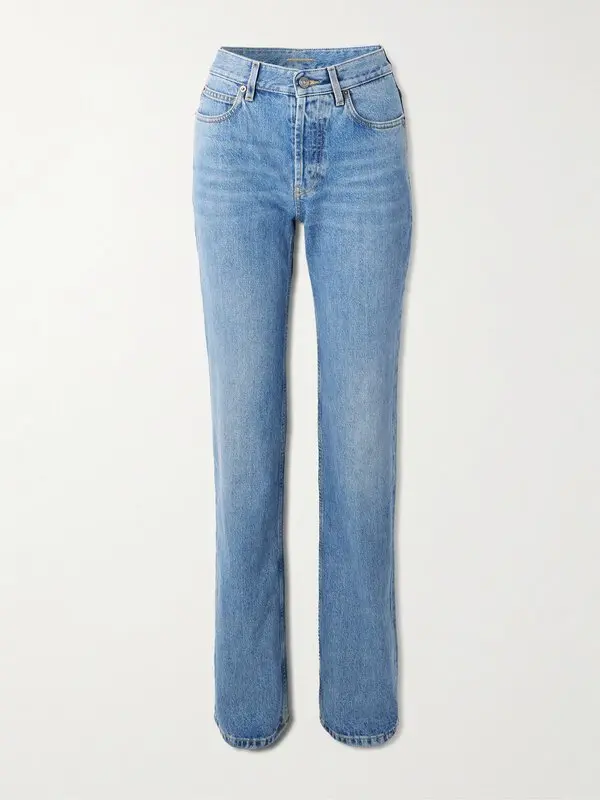 Saint Laurent Nico Mid-rise Straight-leg Jeans - Blue