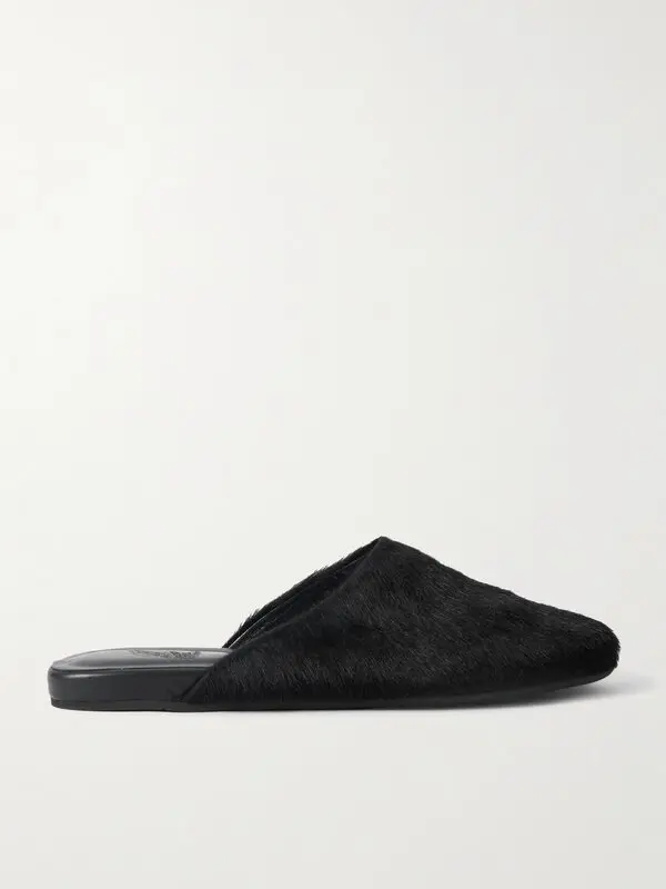 ANCIENT GREEK SANDALS Pony Hair Clogs - Black