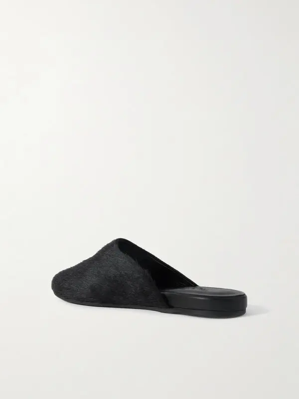 ANCIENT GREEK SANDALS Pony Hair Clogs - Black