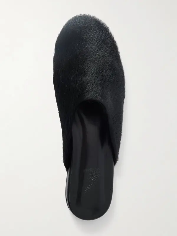 ANCIENT GREEK SANDALS Pony Hair Clogs - Black