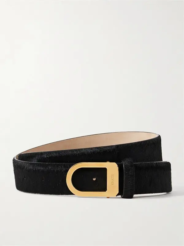 Khaite Saddle Calf Hair Belt - Black