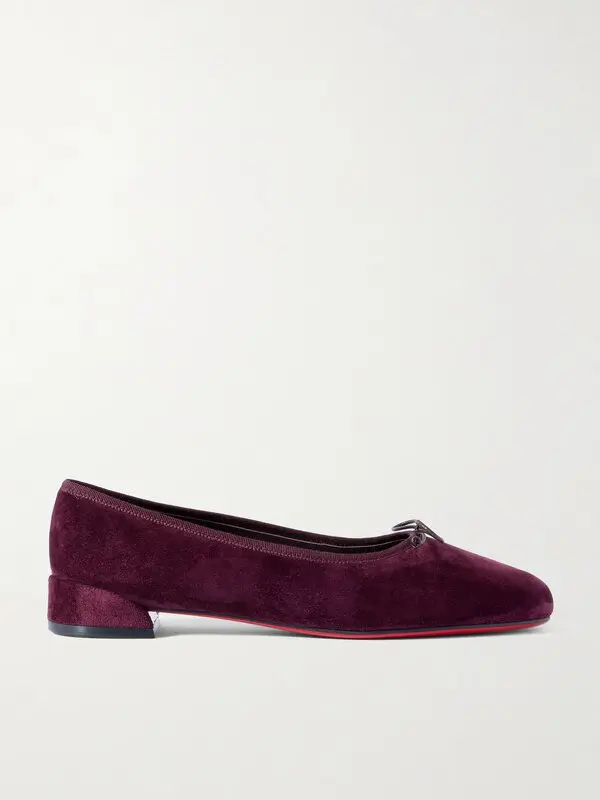 CHRISTIAN LOUBOUTIN Sweetie Jane Suede Ballet Flats - Purple