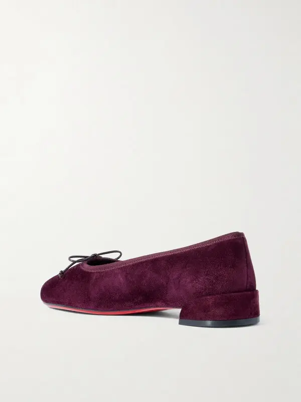 CHRISTIAN LOUBOUTIN Sweetie Jane Suede Ballet Flats - Purple