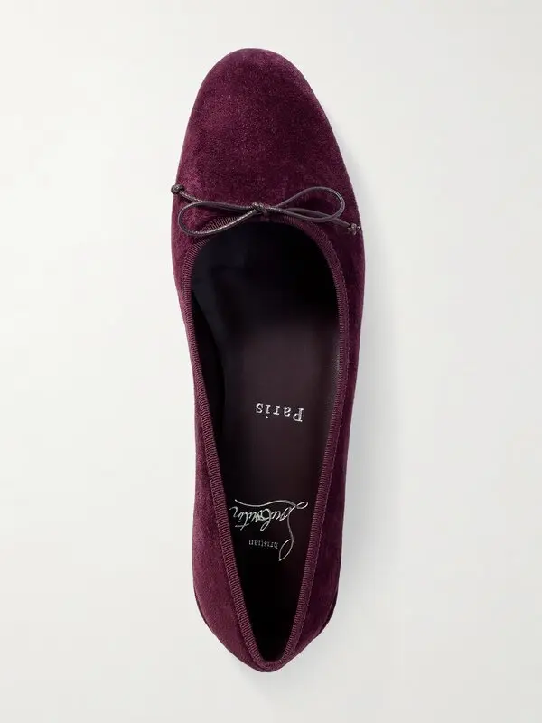 CHRISTIAN LOUBOUTIN Sweetie Jane Suede Ballet Flats - Purple