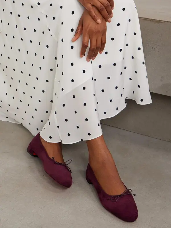 CHRISTIAN LOUBOUTIN Sweetie Jane Suede Ballet Flats - Purple