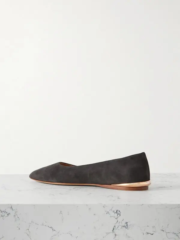 Gabriela Hearst Fleur Suede Ballet Flats - Gray
