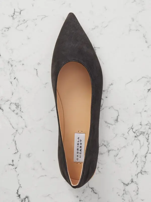 Gabriela Hearst Fleur Suede Ballet Flats - Gray
