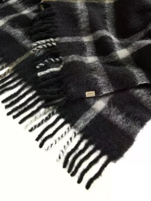 Woolrich Brushed Check-pattern Cape