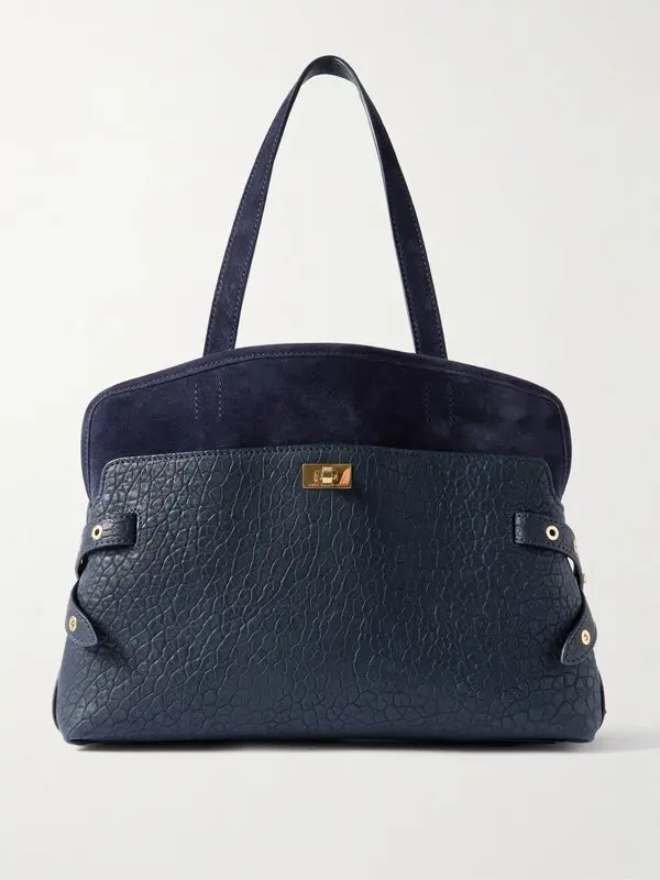 ANYA HINDMARCH Wilson Textured-leather And Suede Tote