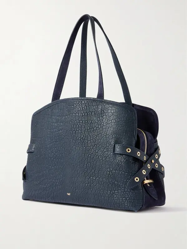 ANYA HINDMARCH Wilson Textured-leather And Suede Tote