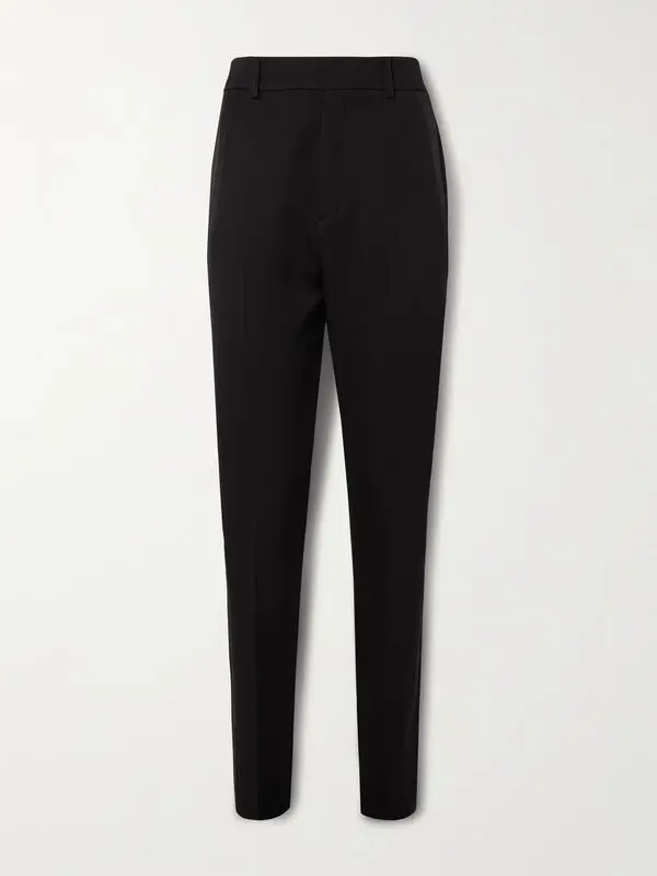 Saint Laurent Grain De Poudre Wool Tapered Trousers