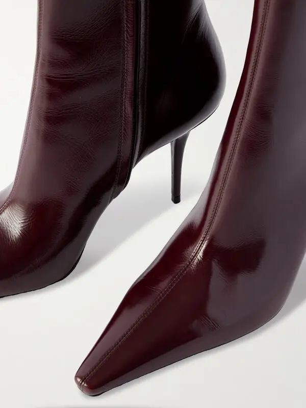 Saint Laurent Ashley Polished-leather Ankle Boots