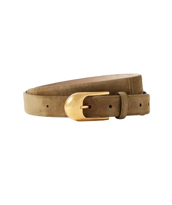 Khaite Dome Suede Belt - Beige