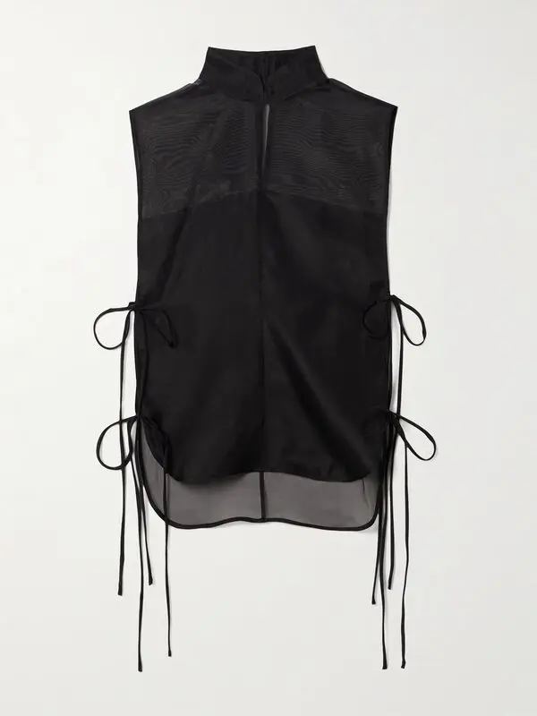 Le Kasha Anzio Silk-tulle Top