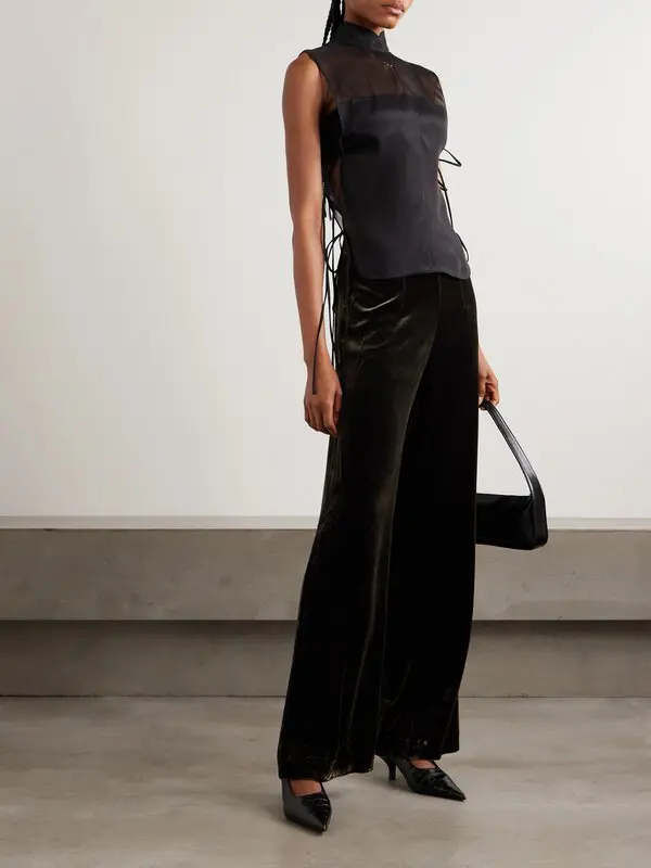 Le Kasha Anzio Silk-tulle Top