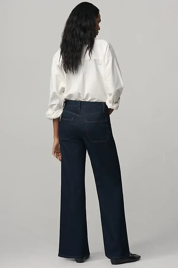 FRAME Le Slim Palazzo High-rise Wide-leg Jeans - Rinse