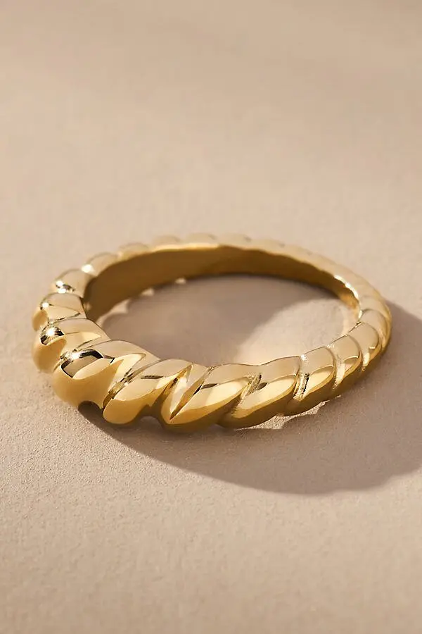 ANA LUISA Rope Slim Twist Ring - Gold
