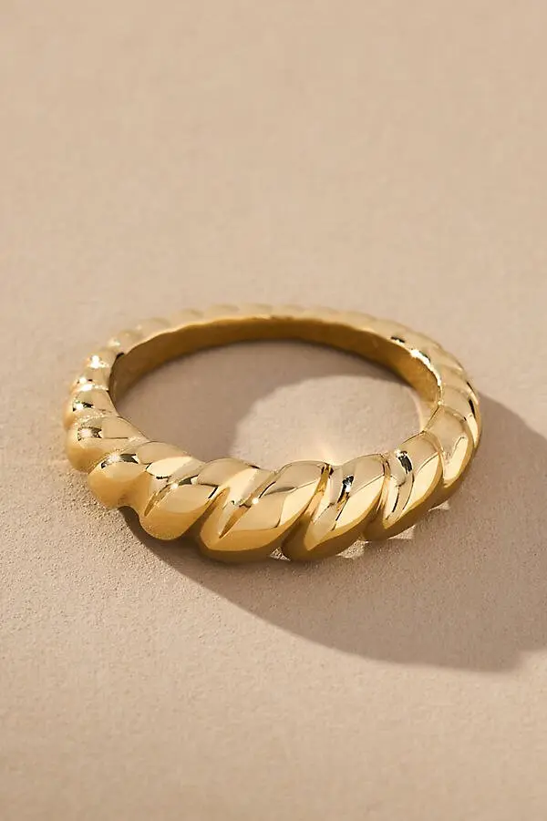 ANA LUISA Rope Slim Twist Ring