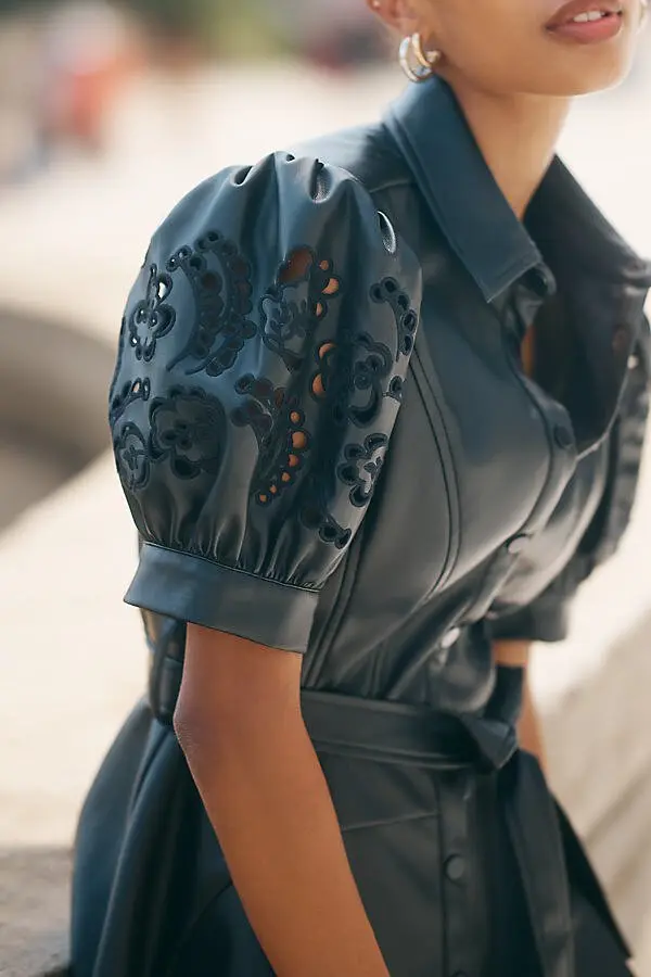 en saison leather dress En Saison Lana Vegan Leather Dress