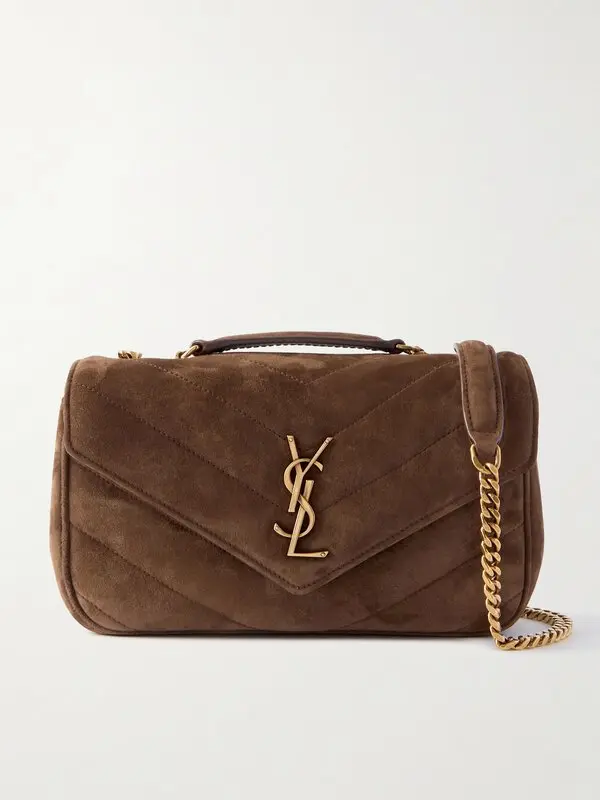 Saint Laurent Loulou Quilted Suede Shoulder Bag