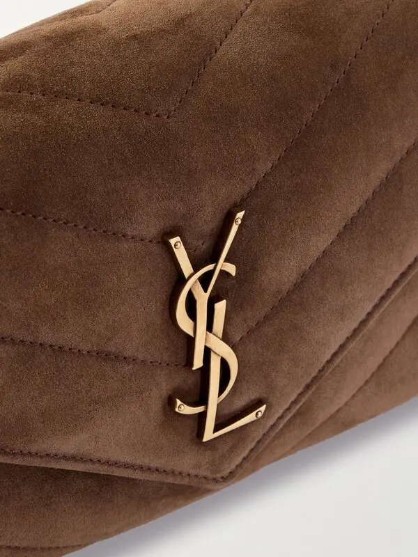 Saint Laurent Loulou Quilted Suede Shoulder Bag