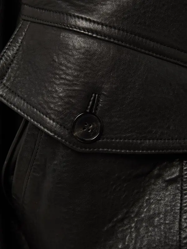 Saint Laurent Textured Leather Bomber Jacket