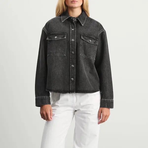 ANINE BING Paxton Denim Shirt - Washed Black