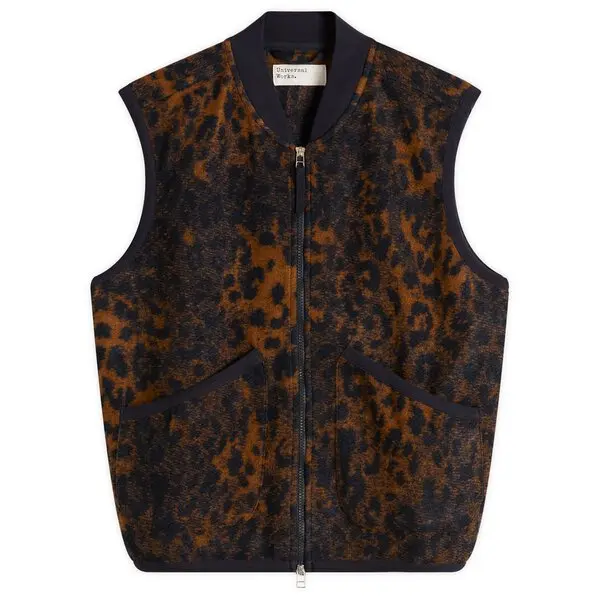 Universal Works Night Leopard Zip Waistcoat