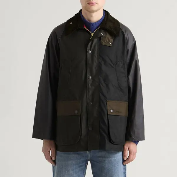 Barbour Patchwork Os Bedale Wax Jacket - Sage Multi