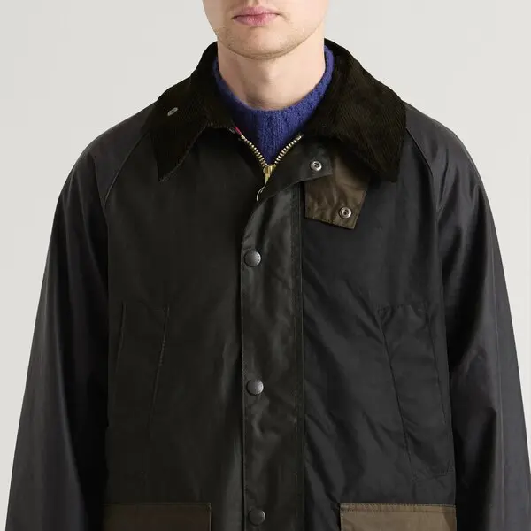 Barbour Patchwork Os Bedale Wax Jacket - Sage Multi
