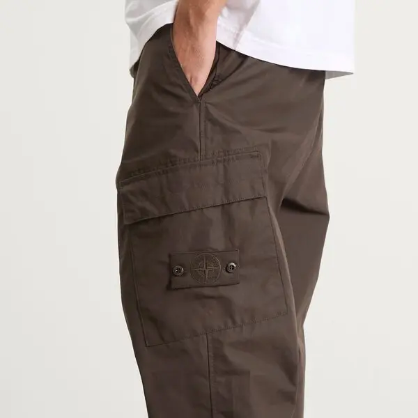 Stone Island Ghost Weatherproof Cotton Canvas Cargo Pants - Dark Brown