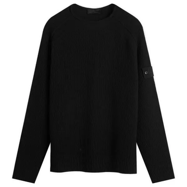 Stone Island Ghost Geelong Waffle Knit Jumper - Black