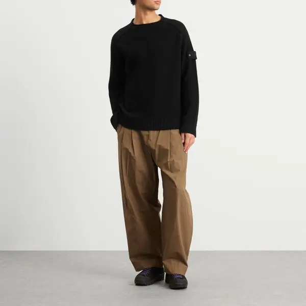 Stone Island Ghost Geelong Waffle Knit Jumper - Black