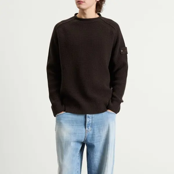 Stone Island Ghost Geelong Waffle Jumper - Dark Brown