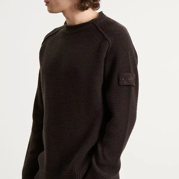 Stone Island Ghost Geelong Waffle Jumper - Dark Brown