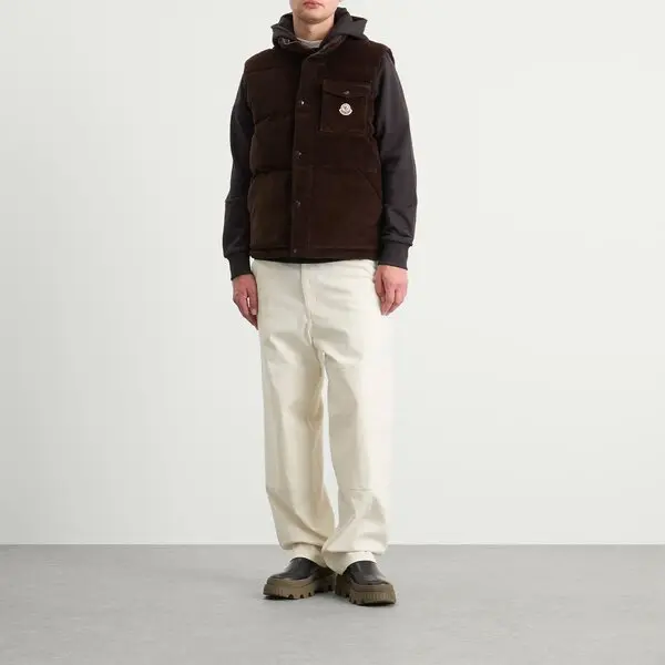 Moncler Agen Vest Maxi Corduroy Gilet - Brown