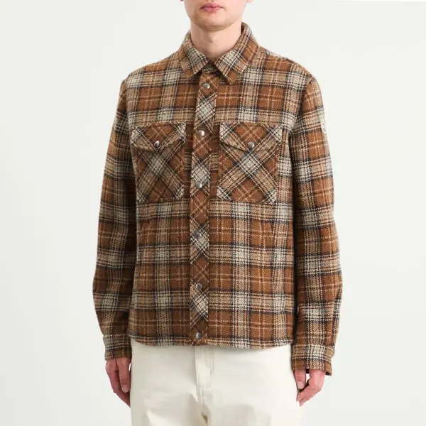 Moncler Stud Button Check Overshirt