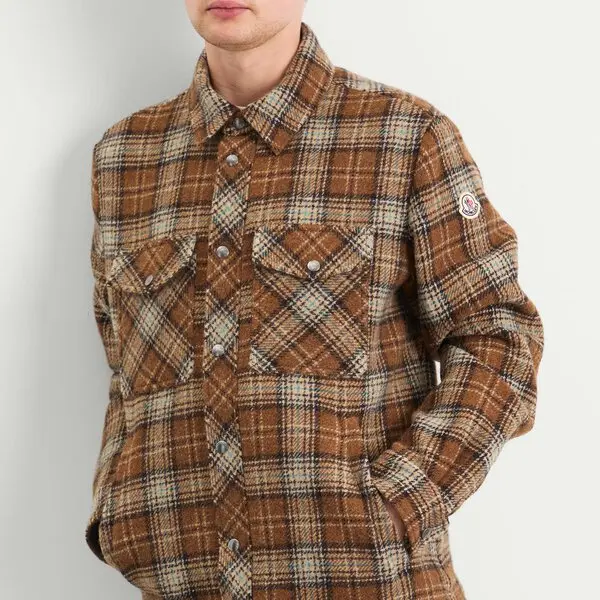 Moncler Stud Button Check Overshirt