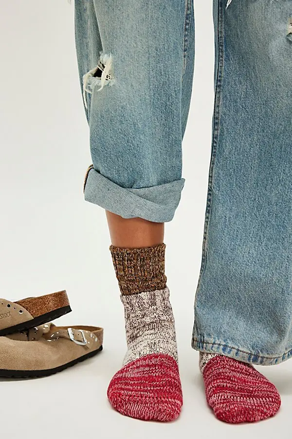 THUNDERS LOVE Charlie Socks - Red/coffee